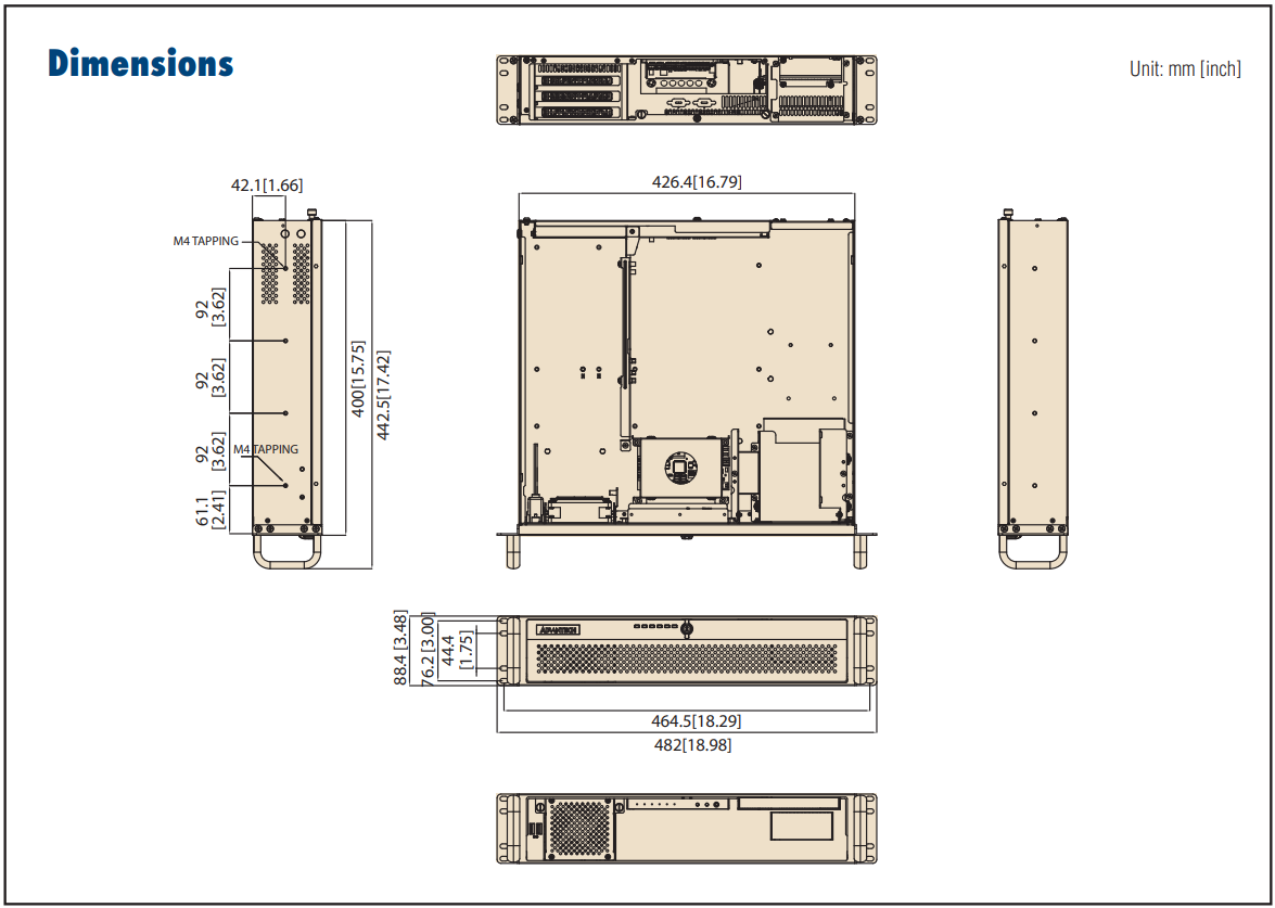 Advantech ACP-2020 2U Rackmount Short Depth IPC Server Chassis Industrial Computer Case - 我的网站